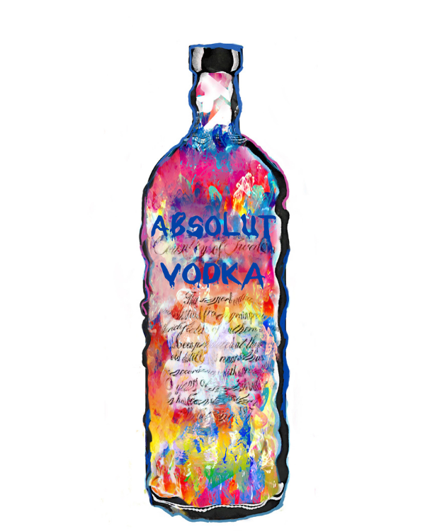 Absolut Vodka Painting Dye Infused Metal – Drunk Girl Art